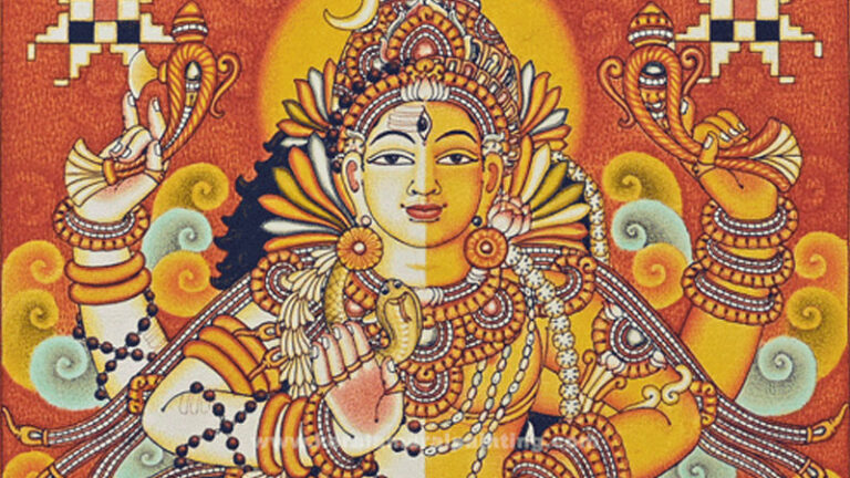 Ardha Nareeswara: The Eternal Union of Shiva and Parvati - Kerala Mural ...