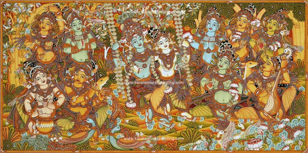 krishna-leela - Kerala Mural Painting