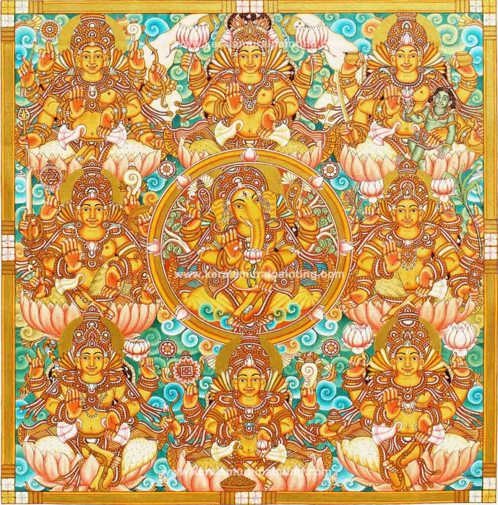 Ashtta_lakshmi - Kerala Mural Painting