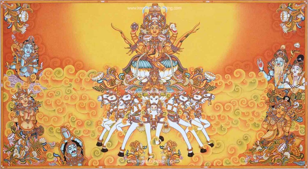 Lord-Surya - Kerala Mural Painting